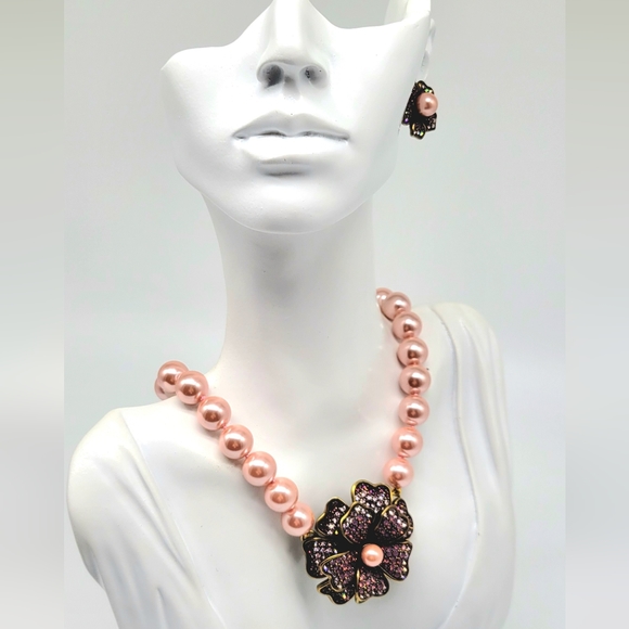 Heidi Daus | Jewelry | Heidi Daus Pink Pearl And Pink Diamond Swarovski ...